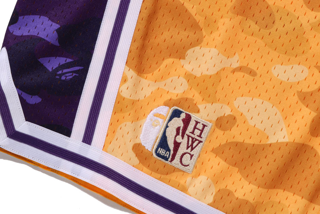 BAPE X M&N NBA - LOS ANGELES LAKERS SWINGMAN SHORTS – eu.bape.com