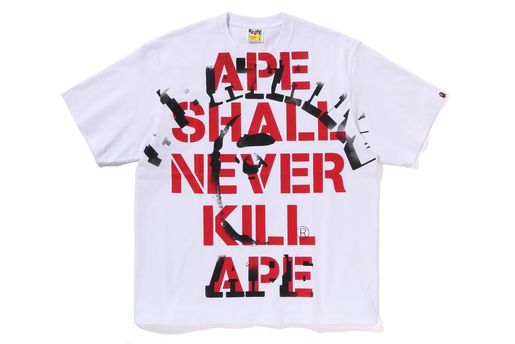 SPRAY PRINT COLLEGE RELAXED FIT TEE – eu.bape.com